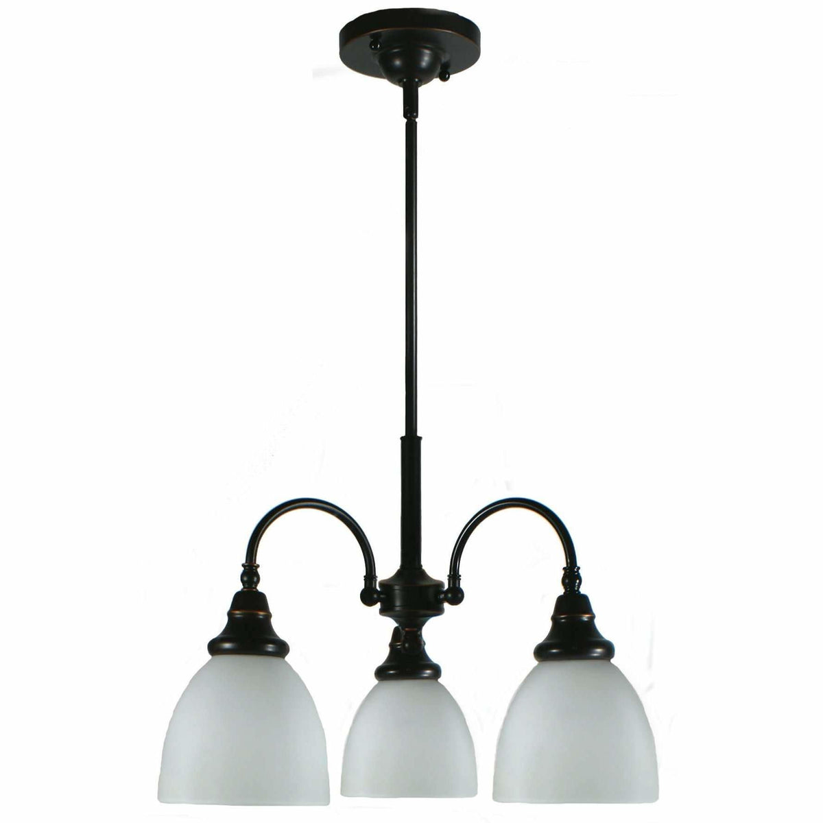 Benson 3 Light Pendant with Rod Set in Bronze, 2 Orientation Options ...