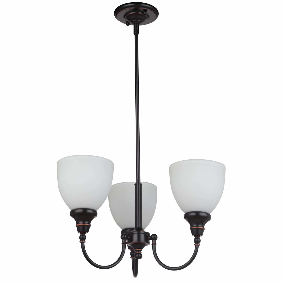 Benson 3 Light Pendant with Rod Set in Bronze, 2 Orientation Options ...